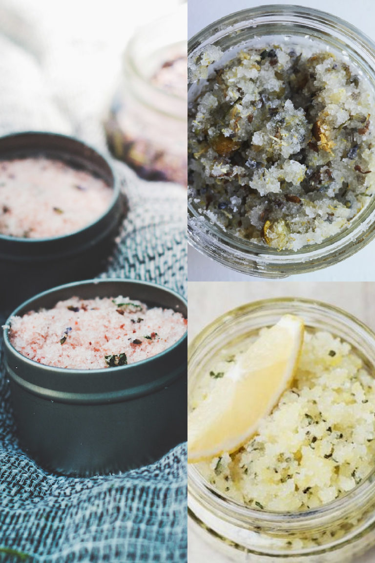 10 DIY Herbal Salt Scrubs for Super Rough + Calloused Skin